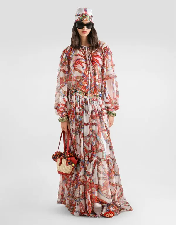 Dolce & Gabbana Carretto-print Chiffon Top
