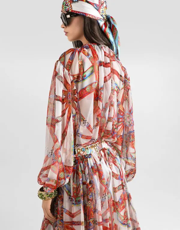 Dolce & Gabbana Carretto-print Chiffon Top