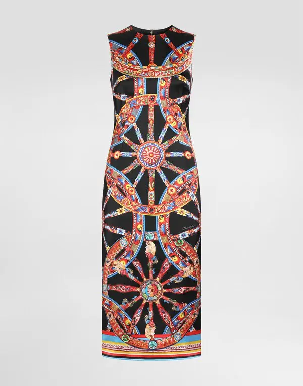 Dolce & Gabbana Carretto Print Satin Dress - Multicolor