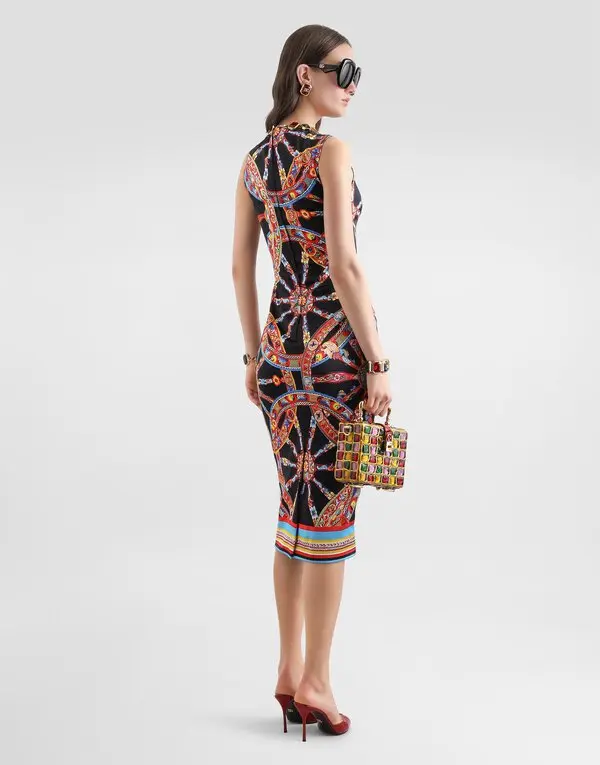 Dolce & Gabbana Carretto Print Satin Dress