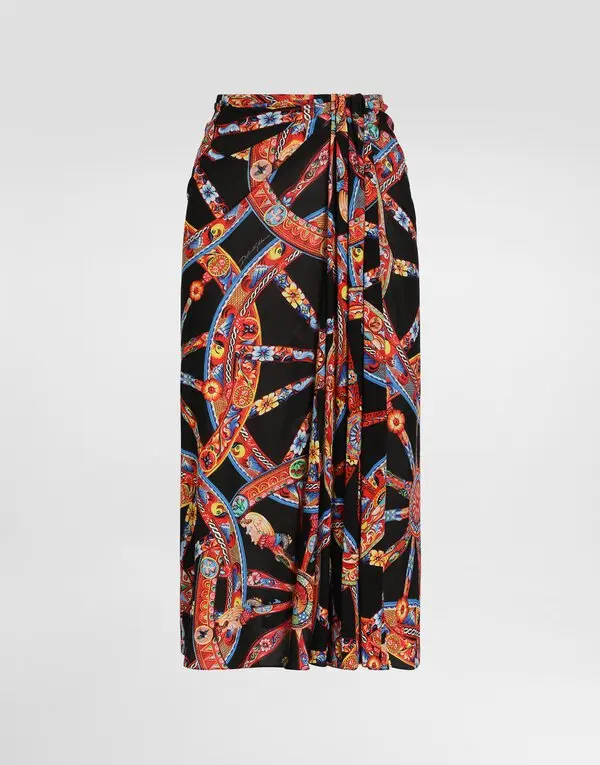 Dolce & Gabbana Carretto Print Viscose Jersey Skirt