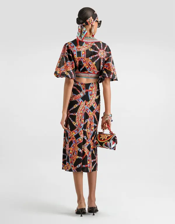 Dolce & Gabbana Carretto Print Viscose Jersey Skirt
