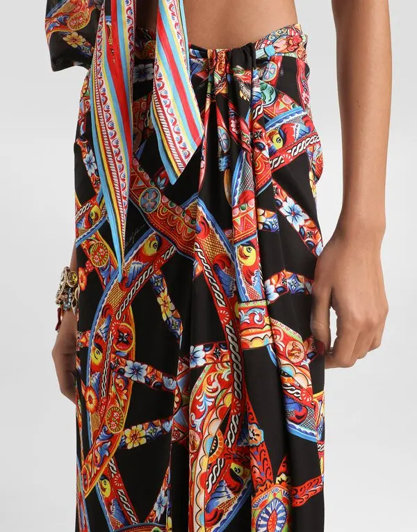 Dolce & Gabbana Carretto Print Viscose Jersey Skirt