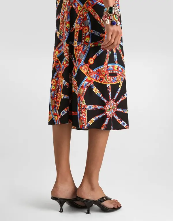Dolce & Gabbana Carretto Print Viscose Jersey Skirt