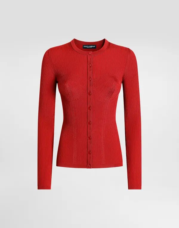 Dolce & Gabbana Ribbed Viscose Knit Cardigan