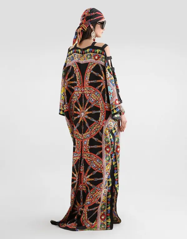 Dolce & Gabbana Carretto-print Twill Kaftan Dress - Multicolor