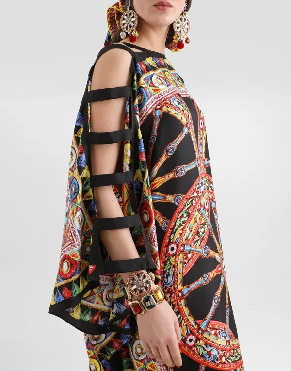 Dolce & Gabbana Carretto-print Twill Kaftan Dress - Multicolor