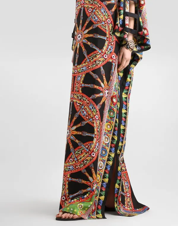 Dolce & Gabbana Carretto-print Twill Kaftan Dress - Multicolor