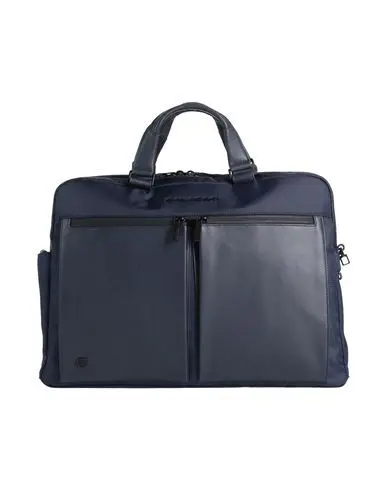 PIQUADRO Handbag Cow Leather, Eva Nylon, Polyester, Metal - Navy