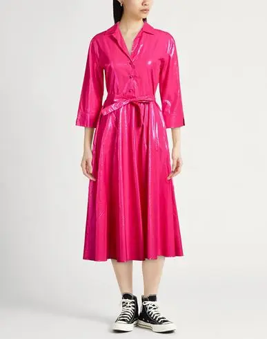 JUCCA Cotton Midi Dress With Metallic Coated Effect