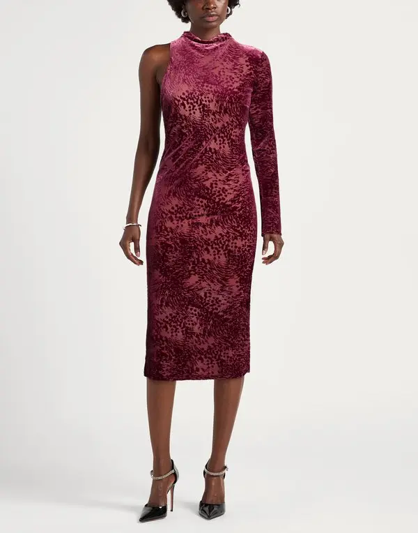 Patrizia Pepe Velvet One-shoulder Midi Dress