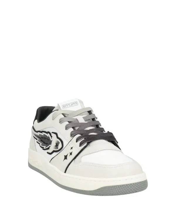 ENTERPRISE JAPAN Calfskin And Textile Fiber Low-top Sneakers - White