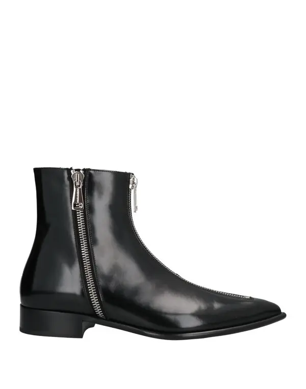 Dolce & Gabbana Calfskin Ankle Boots With Zip Up Detail