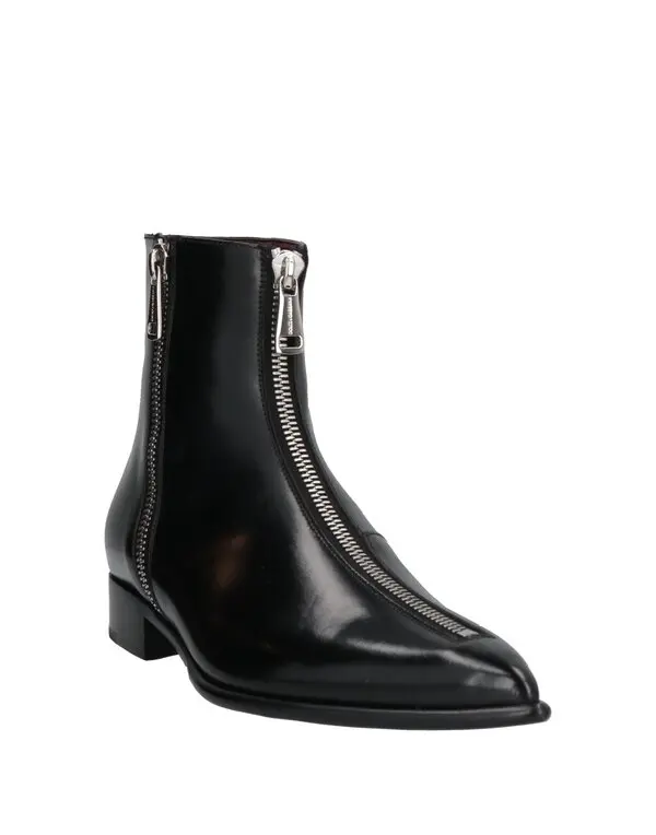 Dolce & Gabbana Calfskin Ankle Boots With Zip Up Detail