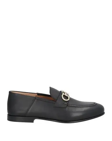FERRAGAMO Calfskin Loafers With Horsebit Detail - Black