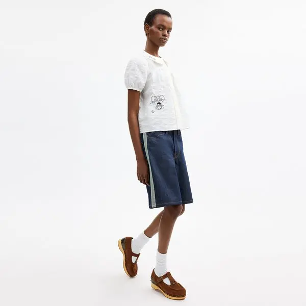 COACH X Brain Dead Embroidered Short Sleeve Blouse