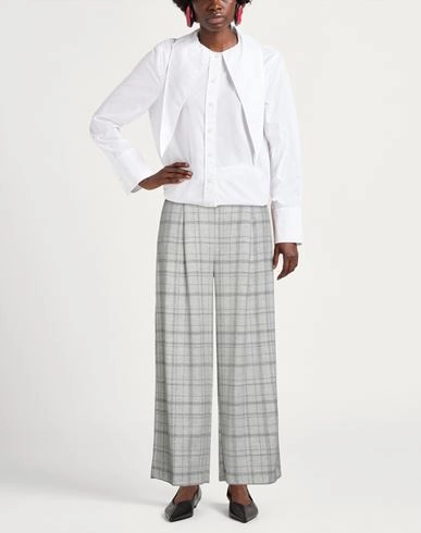 BALLANTYNE Wide-leg Plaid Flannel Pants In Light Wool And Cashmere