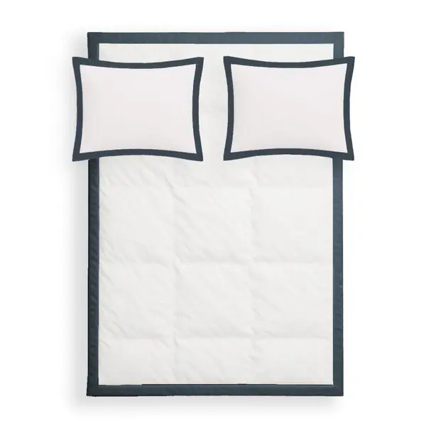 DECOFLUX HOME Blue / White Bedding Set Frame Inner Anthracite