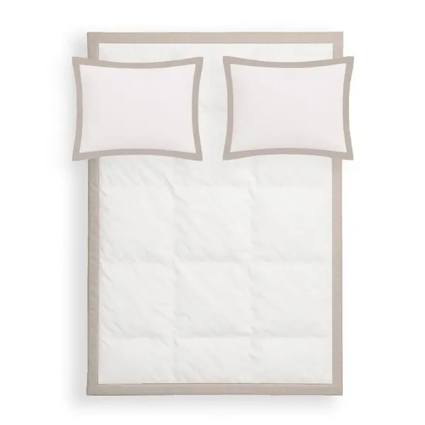DECOFLUX HOME Brown / White Bedding Set Frame Inner Grey Cliff
