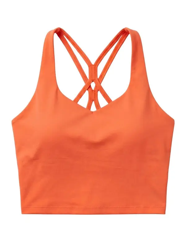 ALTRA VOLTA Coral Sculpt Cross-back Active Top - Orange