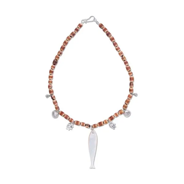 ARIANNE DELANEY Lustre Ocean Shell Beaded Necklace - Silver