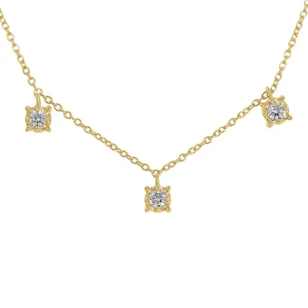 KIERA Lab Grown Diamond Dangle Stone Station Necklace - Yellow