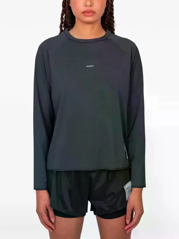 Satisfy Long-sleeve T-shirt With Chest And Rear Logo Print - Black