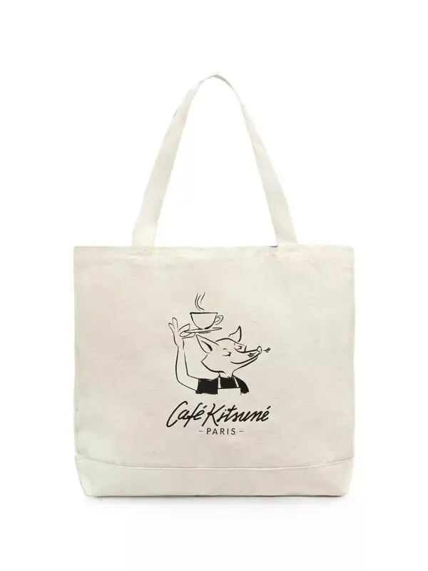 CAFÉ KITSUNÉ Logo Print Tote Bag