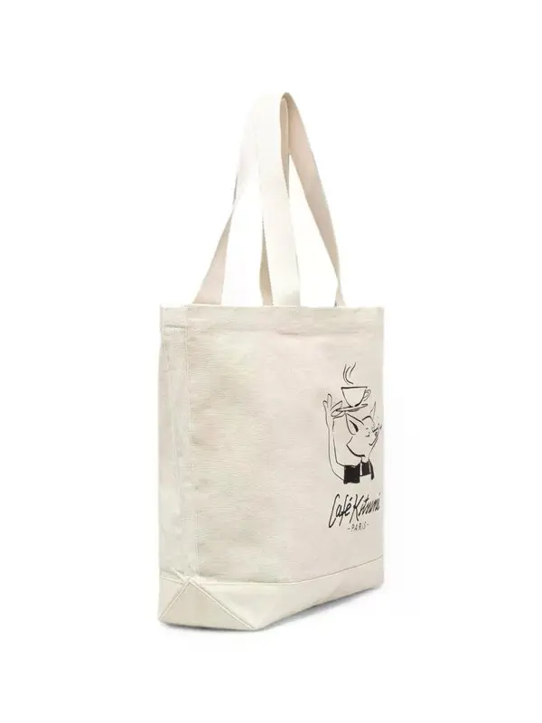 CAFÉ KITSUNÉ Logo Print Tote Bag