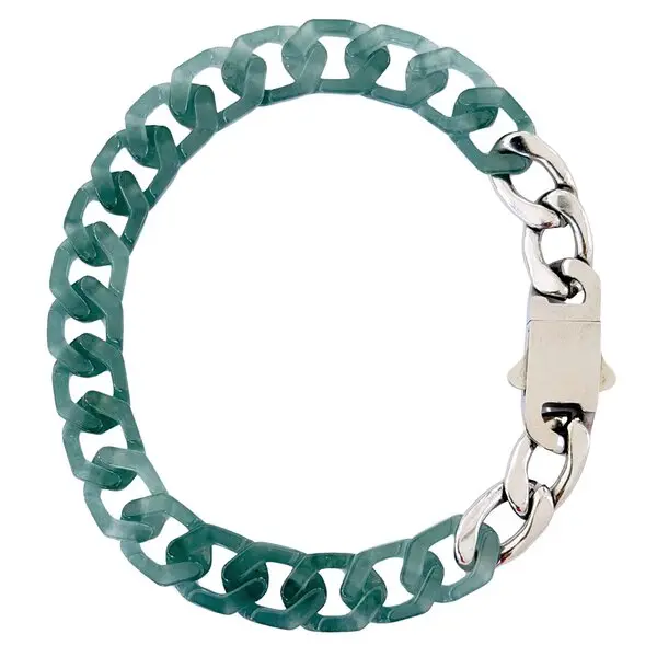 SEREE Collection Cuban Link Jade Bracelet - Blue