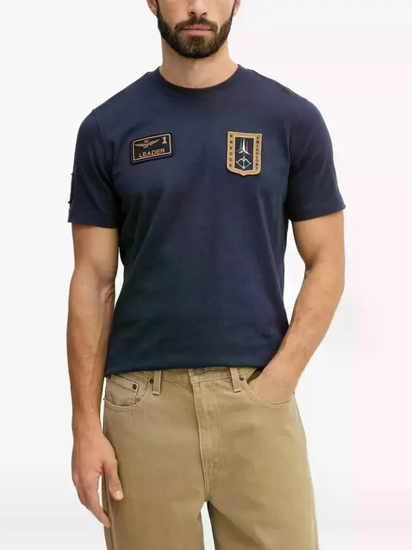 AERONAUTICA MILITARE Frecce Tricolori Patch-detail T-shirt - Blue