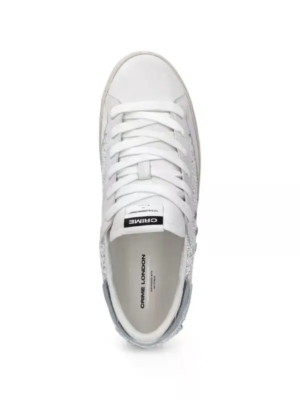CRIME LONDON Glitter-embellished Leather Sneakers