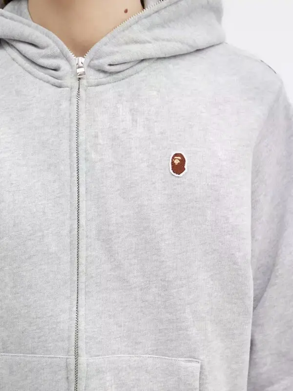A BATHING APE Logo Patch Zip-up Hoodie