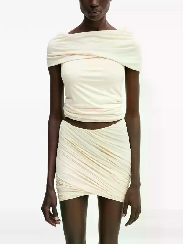 Rick Owens Draped Off-shoulder Top - Neutrals