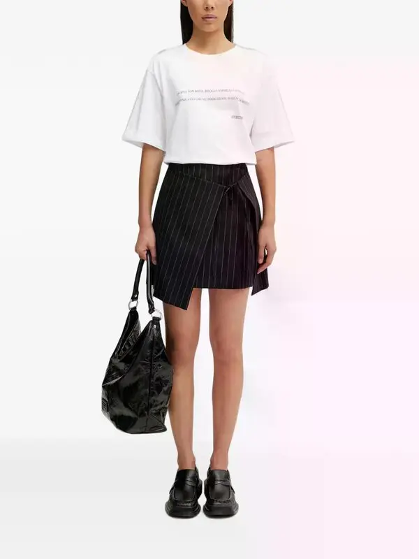 Sportmax Pinstriped Wrap Mini Skirt - Black