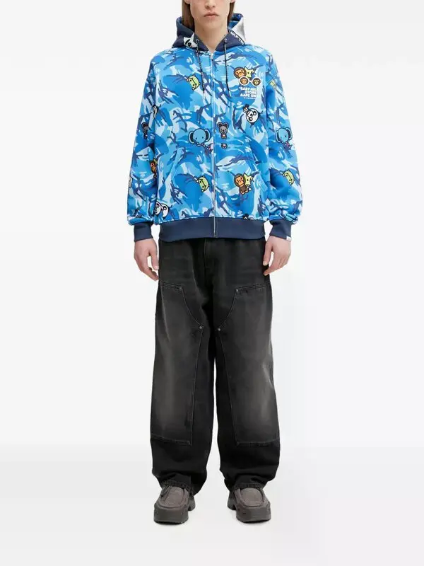 AAPE BY *A BATHING APE Baby Milo Camouflage Hoodie - Blue