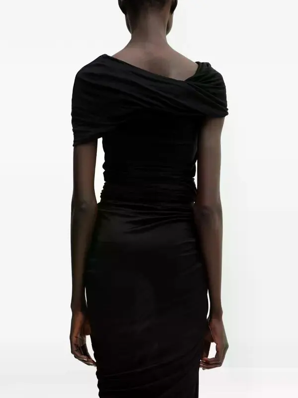 Rick Owens Lola Ruched Boat-neck Top