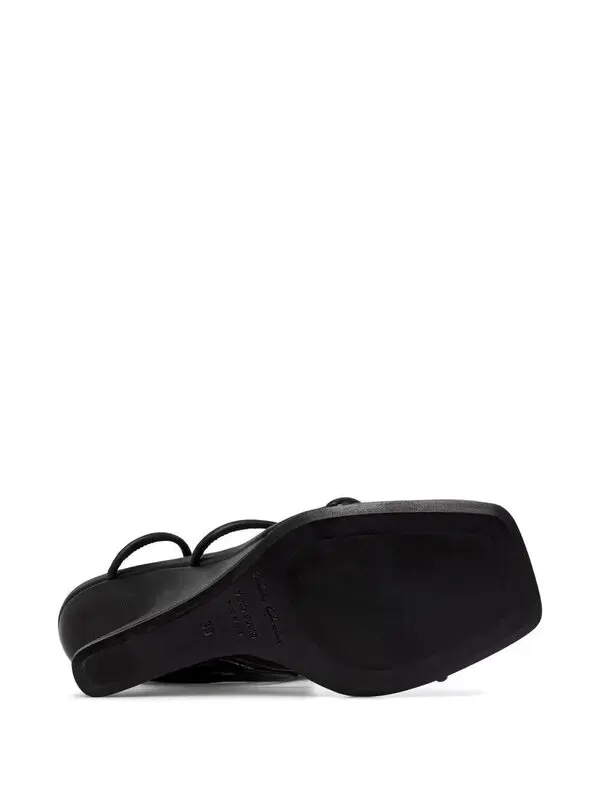 Rick Owens Cantilever Lace-up Wedge Sandals - Black