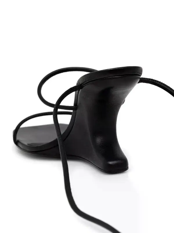 Rick Owens Cantilever Lace-up Wedge Sandals - Black