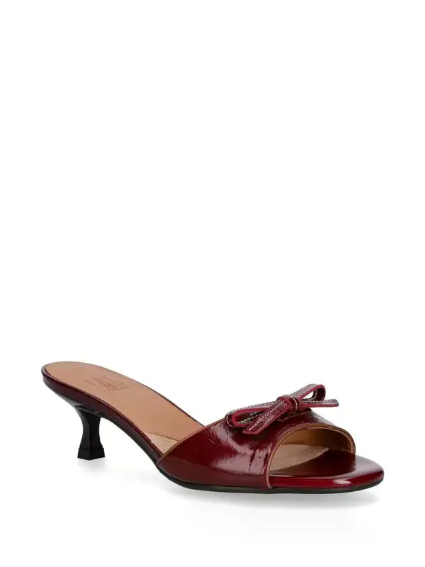BILLI BI Burgundy Bow Detail Kitten-heel Sandals