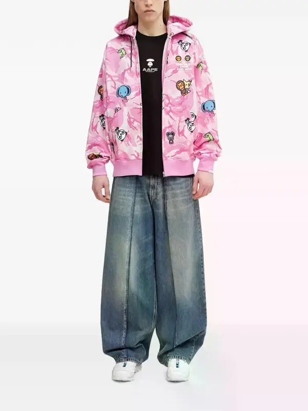 AAPE BY *A BATHING APE Baby Milo Camouflage-print Hoodie - Pink