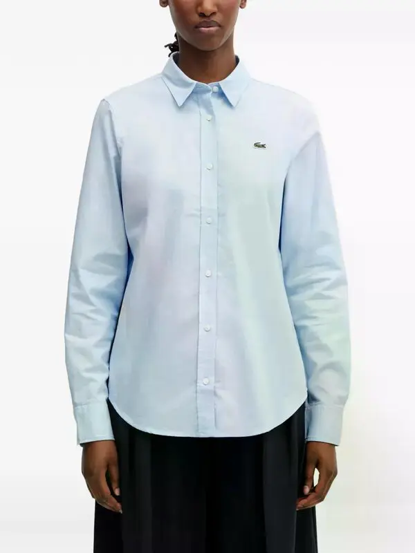Lacoste Logo Patch Button-down Shirt - Blue