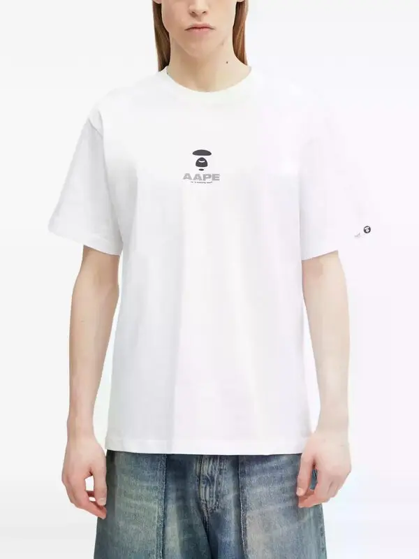 AAPE BY *A BATHING APE Logo-print Cotton T-shirt - White