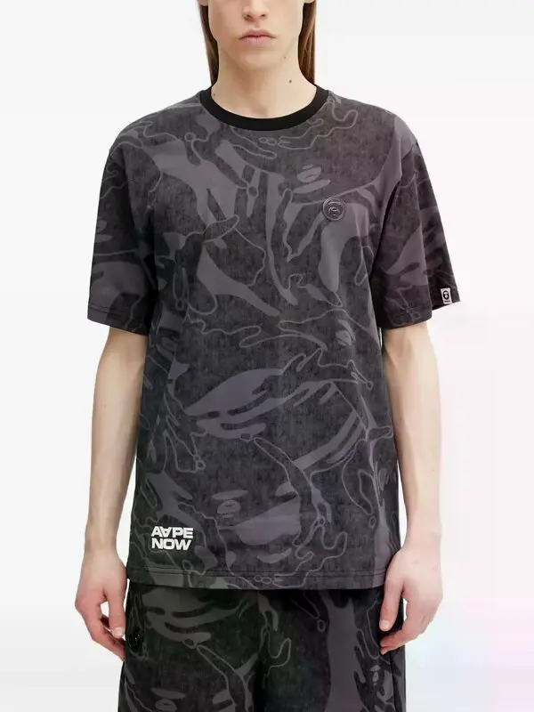 AAPE BY *A BATHING APE Camouflage-print Logo-patch T-shirt