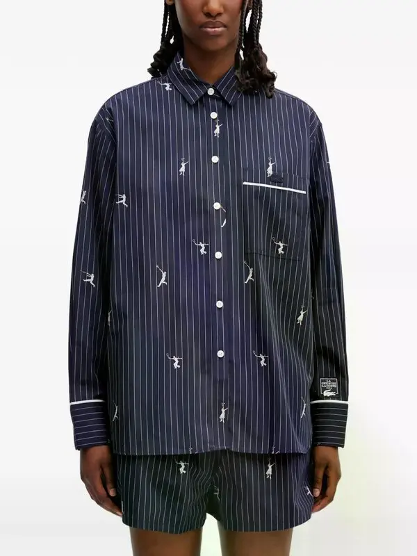 Lacoste Pinstriped Embroidered Shirt
