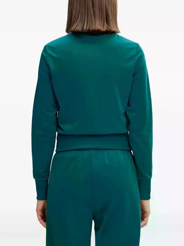 Adidas Firebird Logo-embroidered Side-stripe Zip-up Sweatshirt - Green