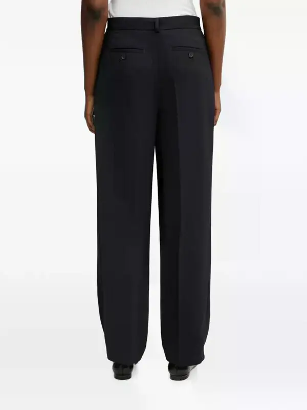 Lacoste Pleated Logo-patch Trousers - Blue