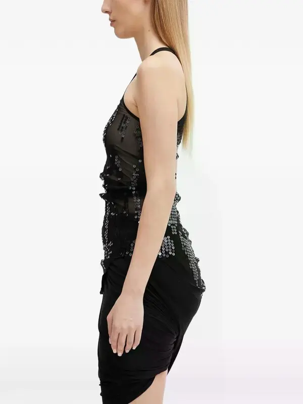 Rick Owens Sequin Embellished Mesh Top