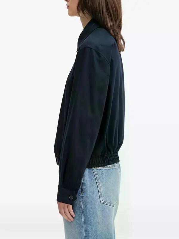 SPORTY & RICH Logo Embroidered Zip-up Jacket