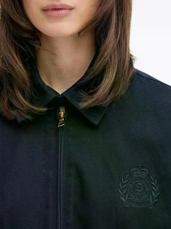 SPORTY & RICH Logo Embroidered Zip-up Jacket